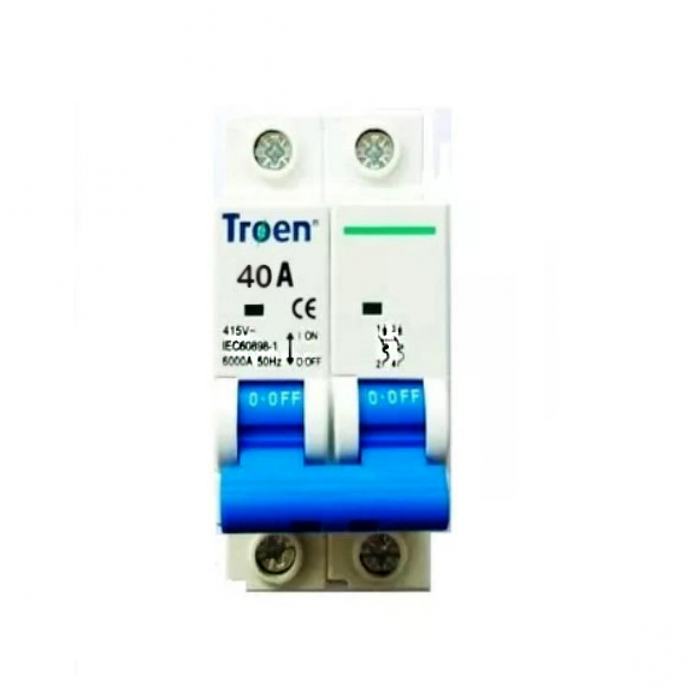 Interruptor - breaker - termomagnético de 2 polos tipo europeo Troen ...