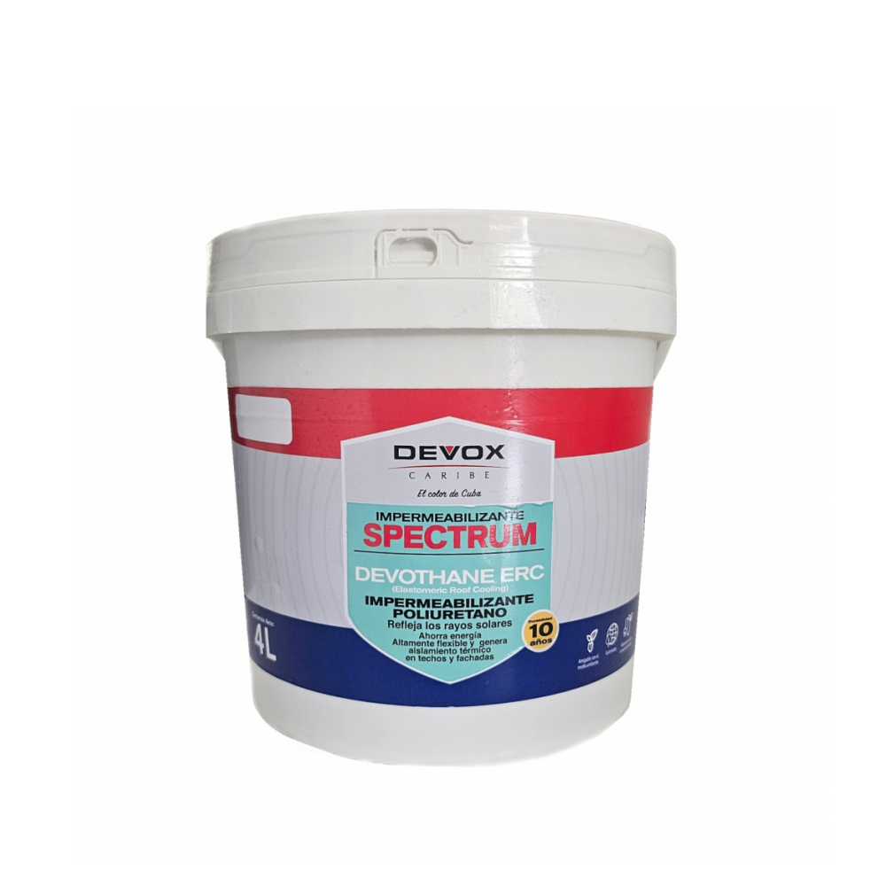 Pintura devothane erc impermeabilizante poliuretano color blanco Devox Caribe (4 L) - Mercadito ...