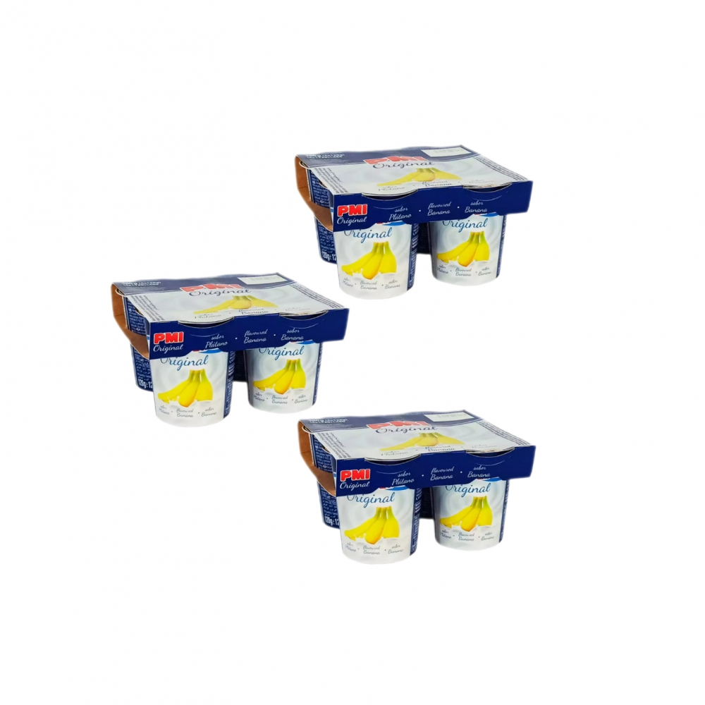 Yogurt sabor plátano Pmi Original (12 x 120 g / 4.23 oz) - Mercadito ...