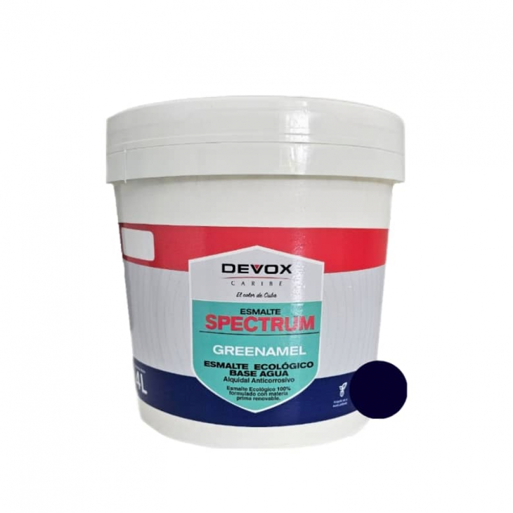 Pintura greenamel esmalte ecológico color azul Devox Caribe (4 L) - Mercadito Hola America