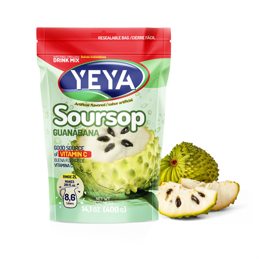 Refresco instantáneo -con azúcar- sabor a guanábana Yeya (400 g / 14.1 ...