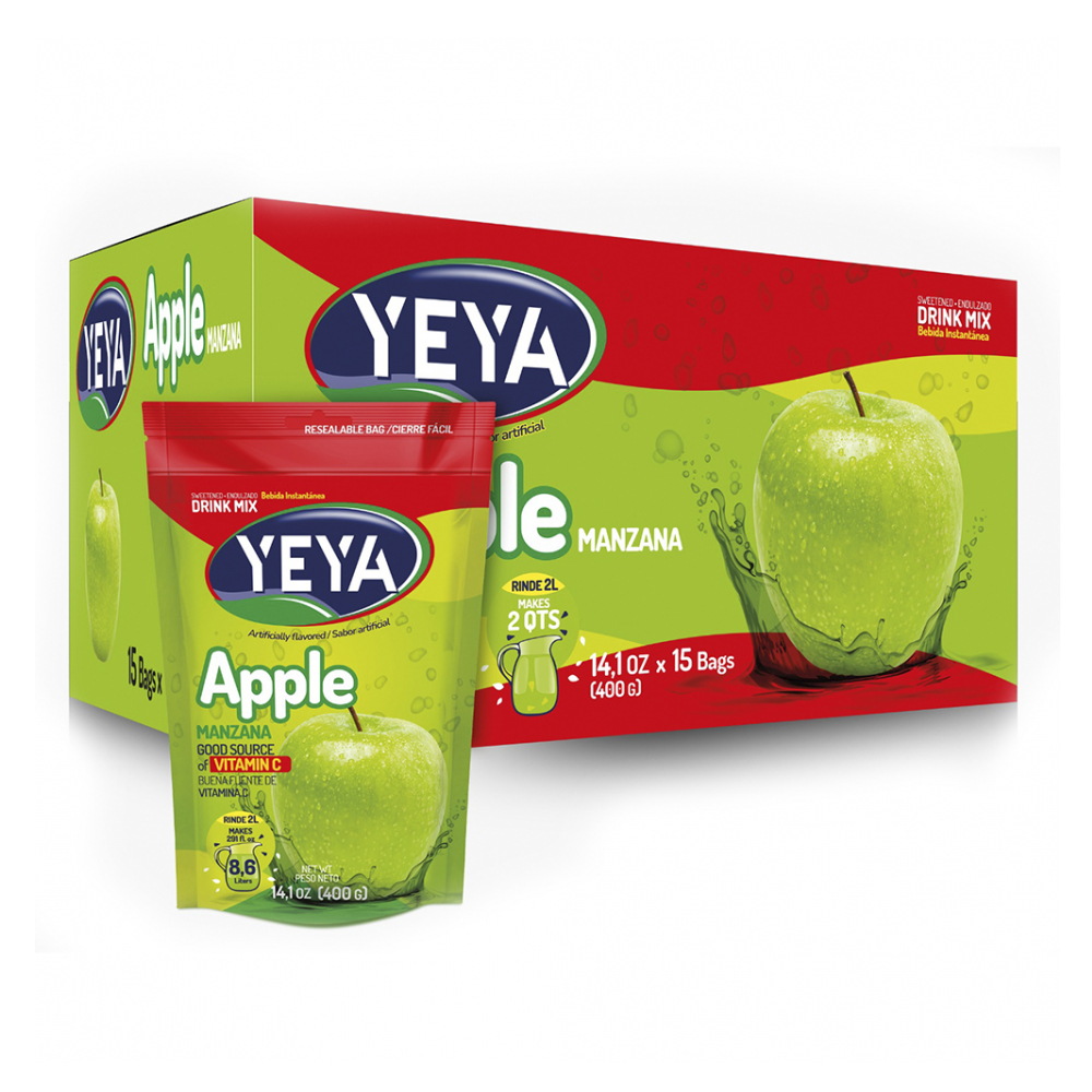 Refresco instantáneo -con azúcar- sabor a manzana Yeya (15 x 400 g/ 14. ...