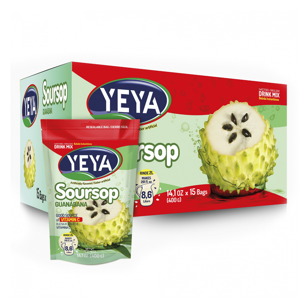 Refresco instantáneo -con azúcar- sabor a guanábana Yeya (15 x 400 g ...