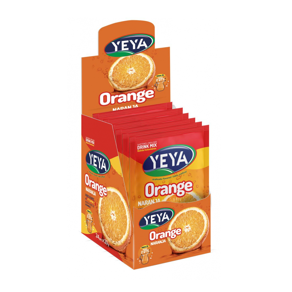 Refresco instantáneo -con azúcar- sabor naranja Yeya (24 x 10 g ...