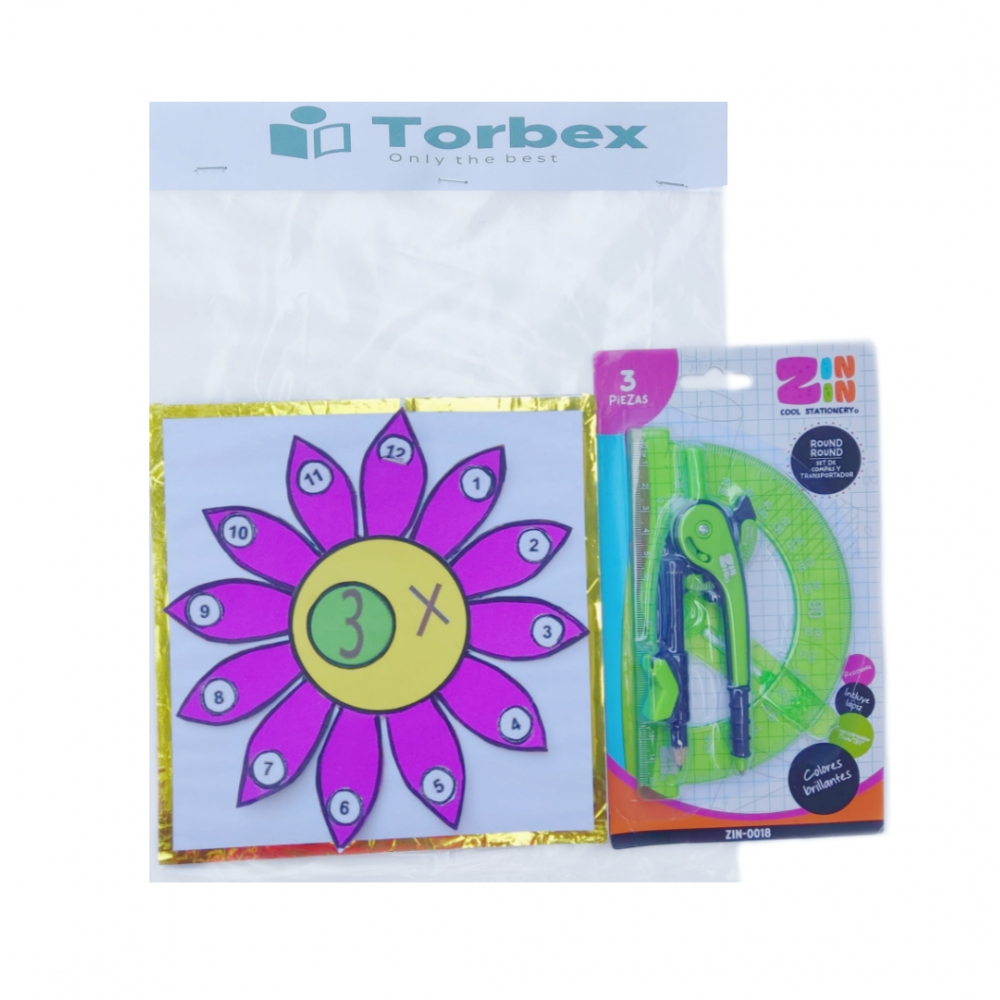 Estuche de manualidades tabla de multiplicar por 3 en forma de flor ...