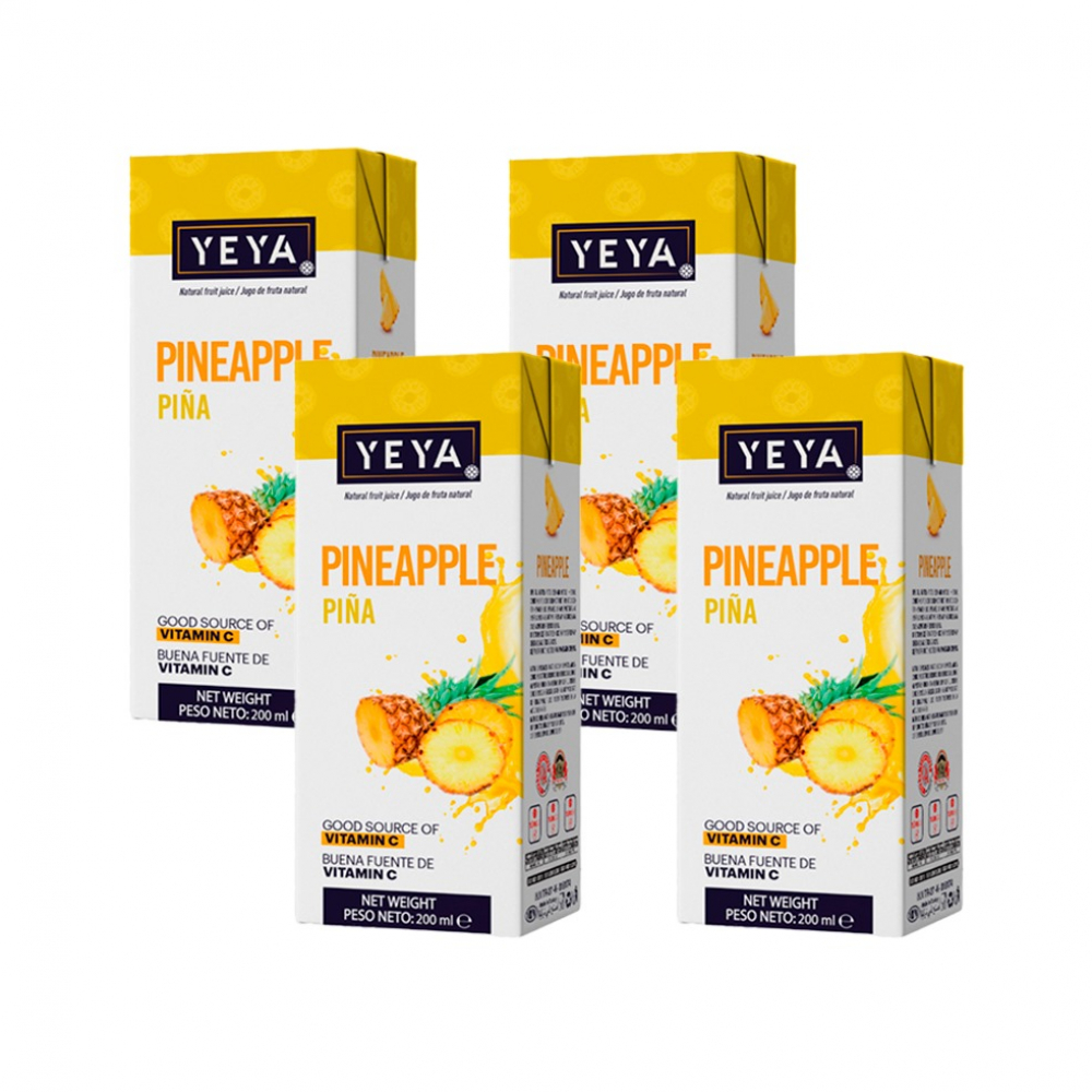 Bebida saborizada sabor piña Yeya (4 x 200 ml) - Mercadito Hola America