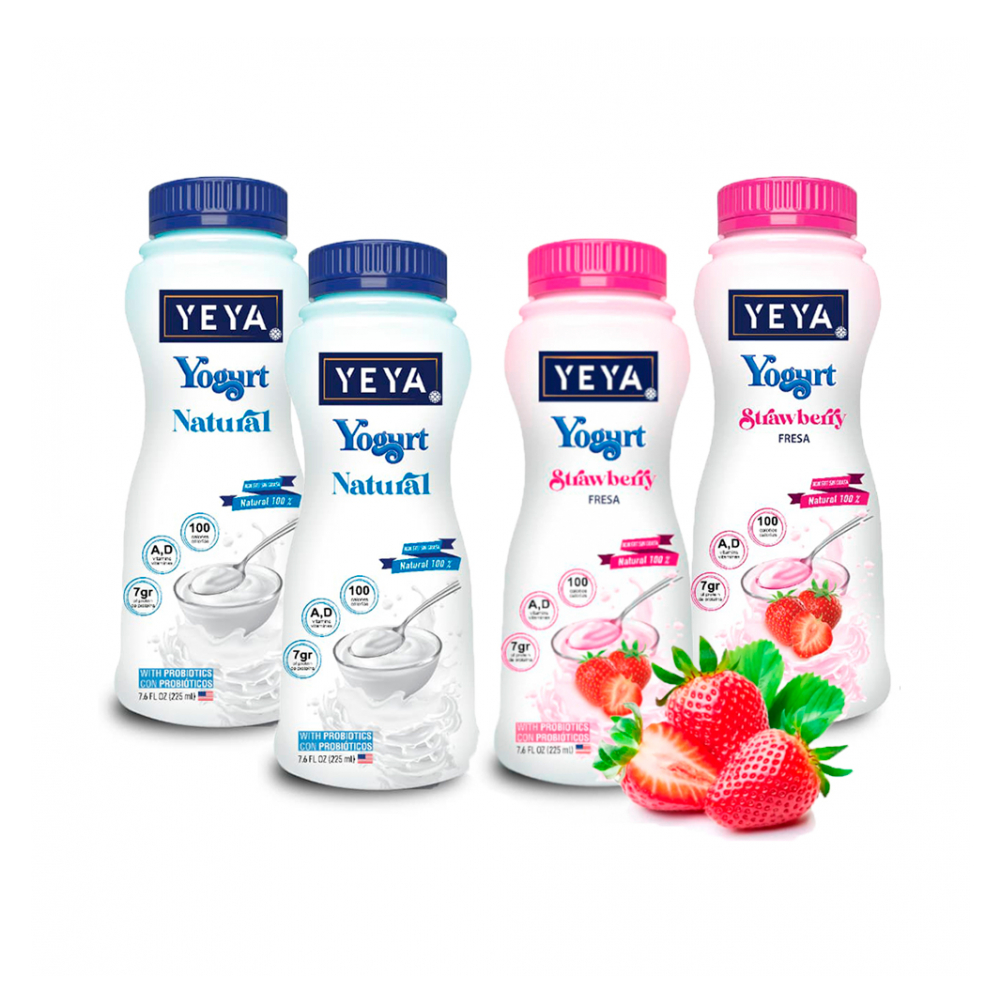Combo de yogurt probiótico pasteurizado: Yogurt sabor natural + Yogurt ...