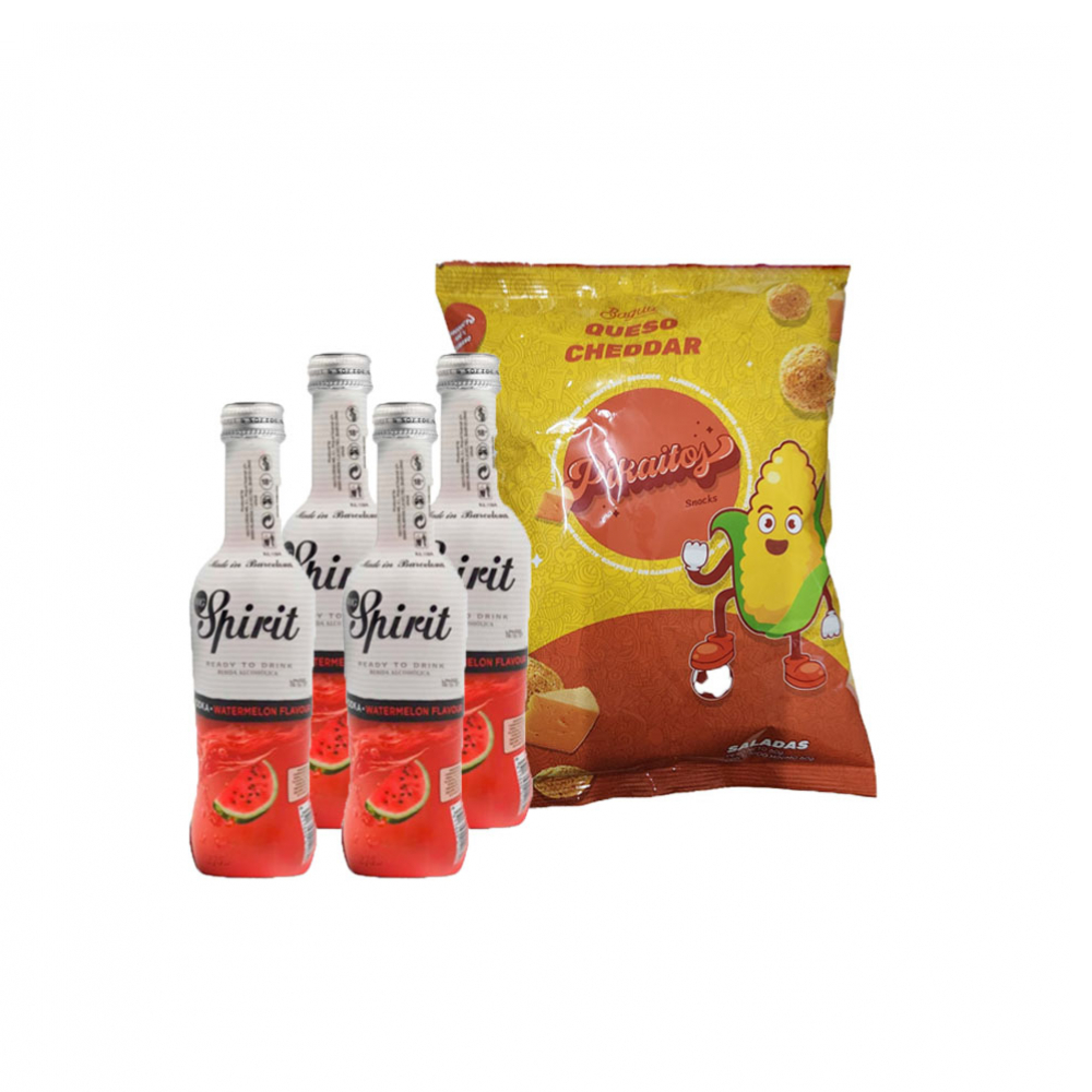 Pikaitos sabor queso cheddar + Spirit sabor melón - Mercadito Hola America