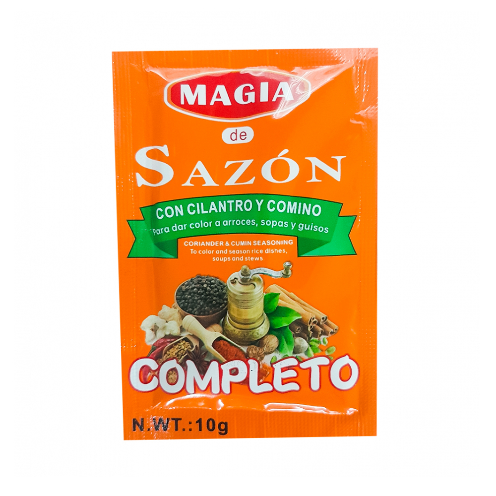 Sazón completo con cilantro y comino Magia (10 g) - Mercadito Hola America