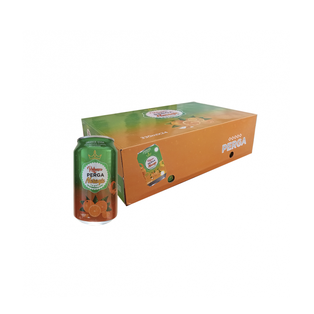 Refresco sabor naranja Perga (24 x 330 ml) - Mercadito Hola America
