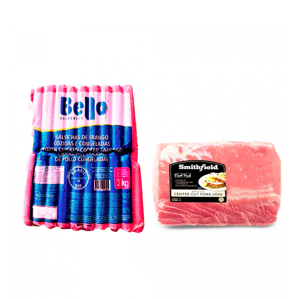 Salchichas de pollo + Lomo de cerdo - Mercadito Hola America